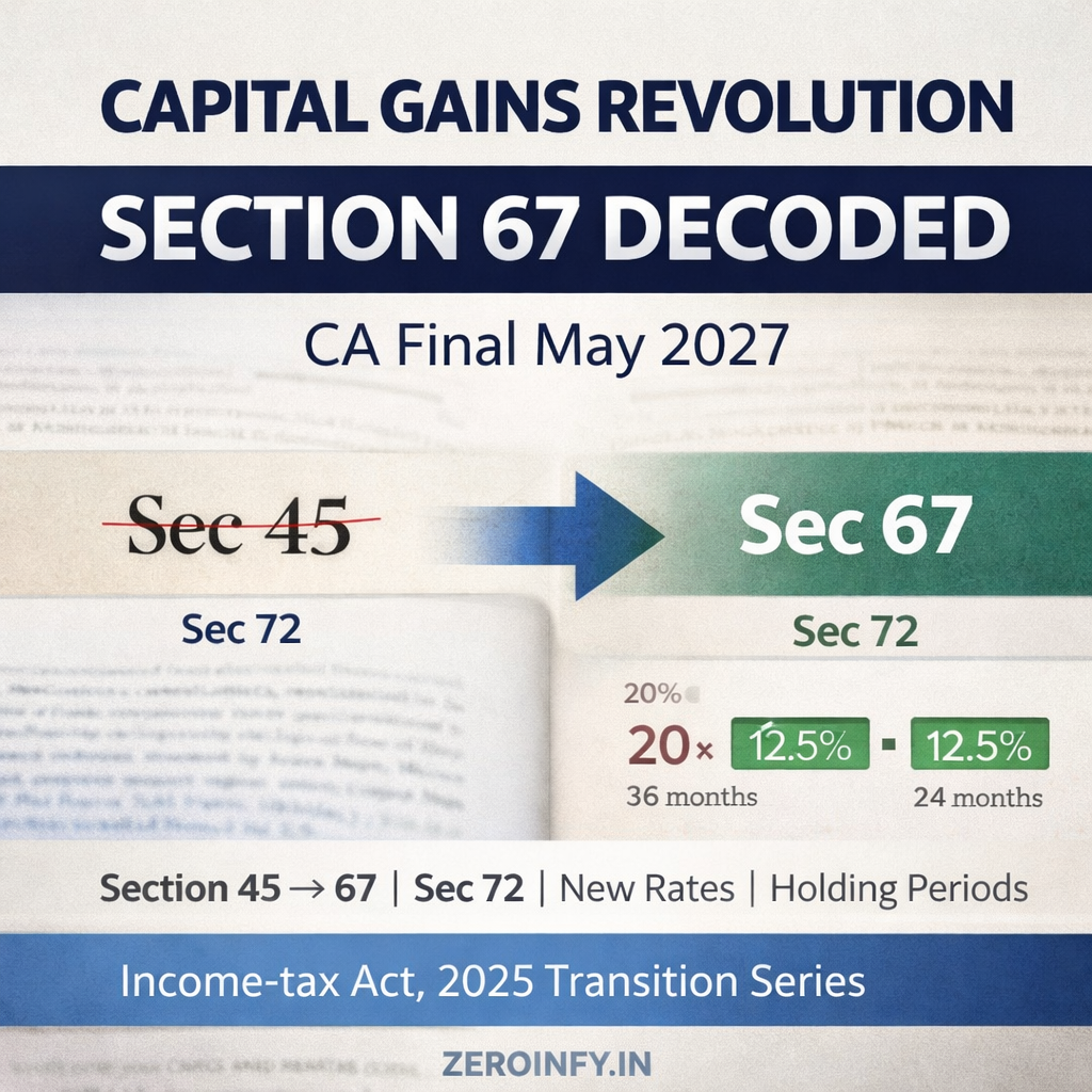 Capital Gains Section 67 Decoded | CA Final May 2027 | New Income Tax ...
