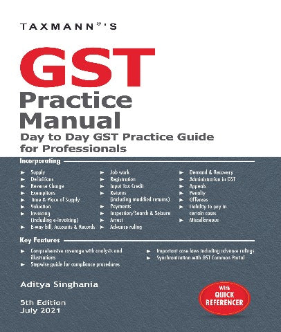 GST Practice Manual Professional Book By Aditya Singhania